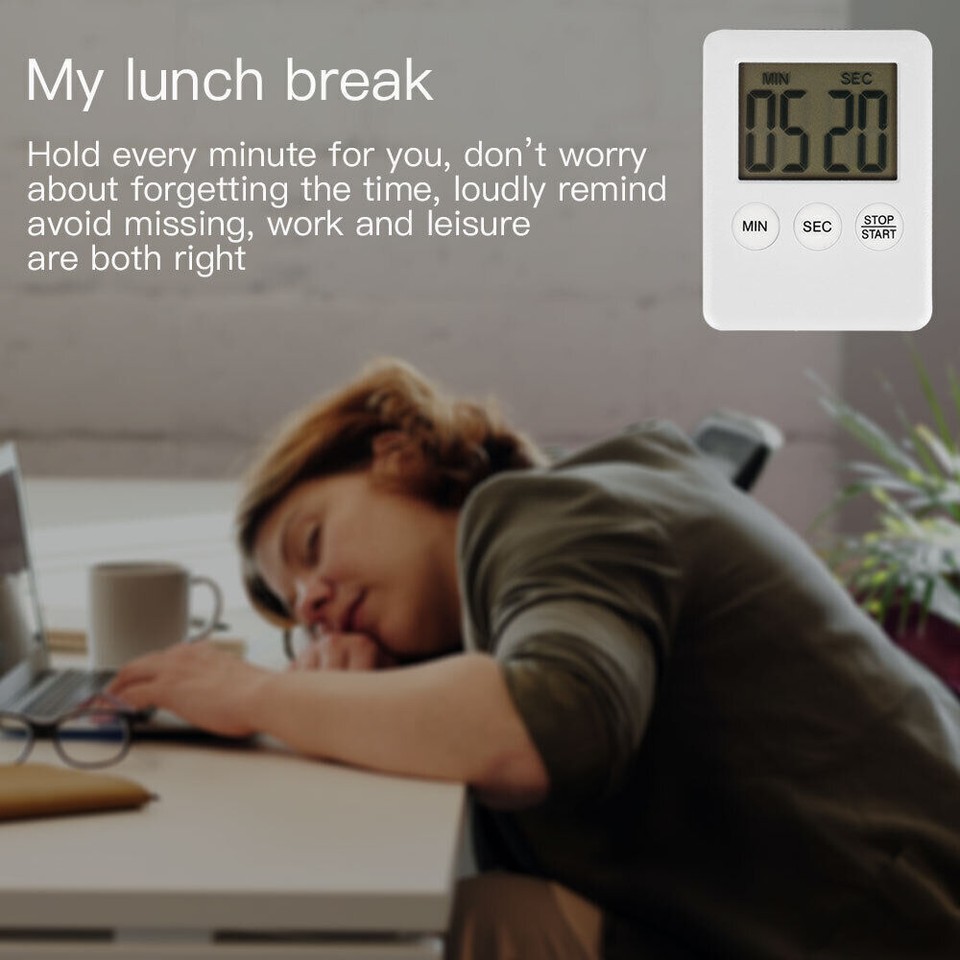 Large LCD Kitchen Cooking Digital Timer Count Down Up Clock Loud Alarm ...