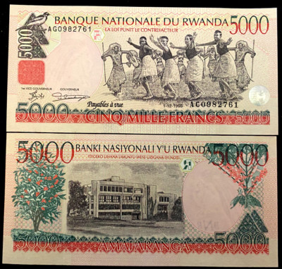 Rwanda Africa 5000 Francs 1998 P28 Banknote World Paper Money UNC ...