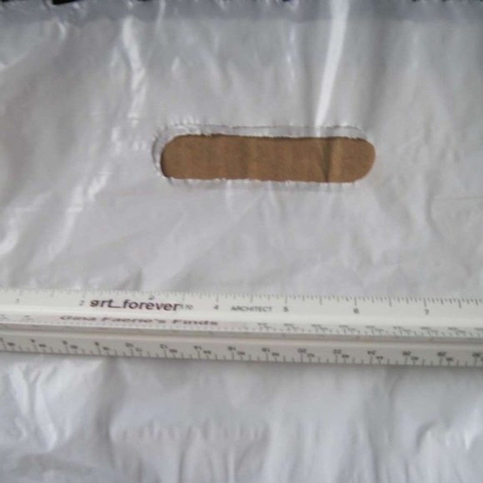 100 12 x9" White Rough Die Cut MDSE Handhole Plastic Merchandise Bag ...