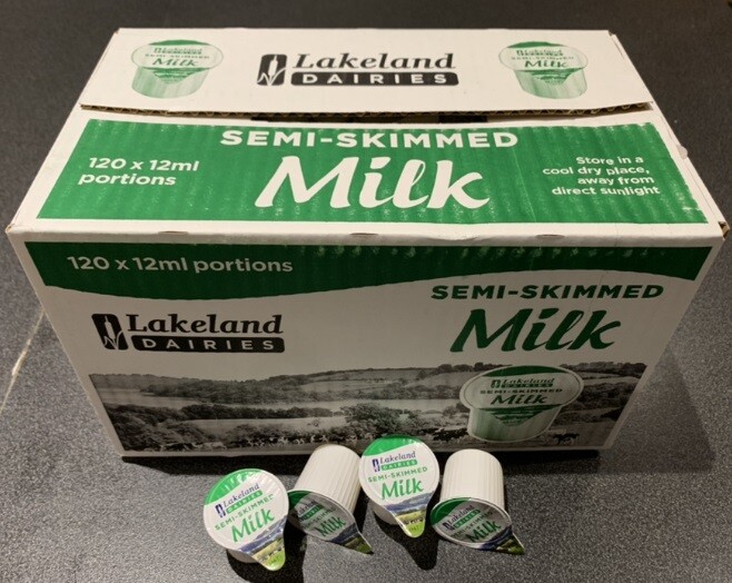 Lakeland UHT Semi Skimmed Milk Pots x 120 Portion Jiggers 10/05/2026 ...