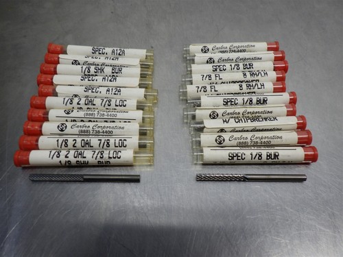 Lot of 20 NEW! Carbro 1/8" Solid Carbide Burrs - 2 Varieties - No E/C ...
