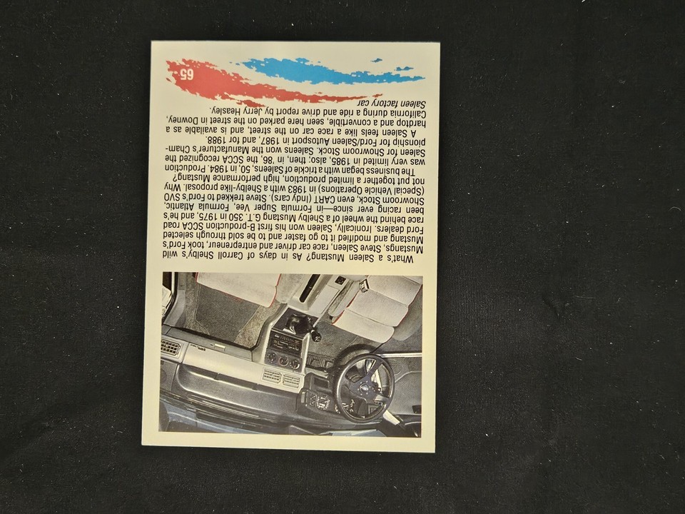 CARROLL SHELBY MUSTANG CARDS SERIES 1 - '88 SALEEN CONV. CARD #65 | eBay