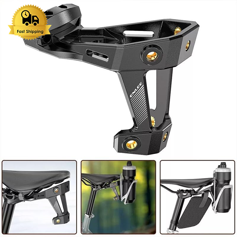 Bicycle Saddle Extension Bracket Rack Adapter for Dual Bottle Cages MTB ...