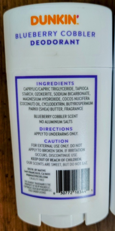 2 Native Dunkin' Donuts Deodorant Blueberry Cobbler | eBay