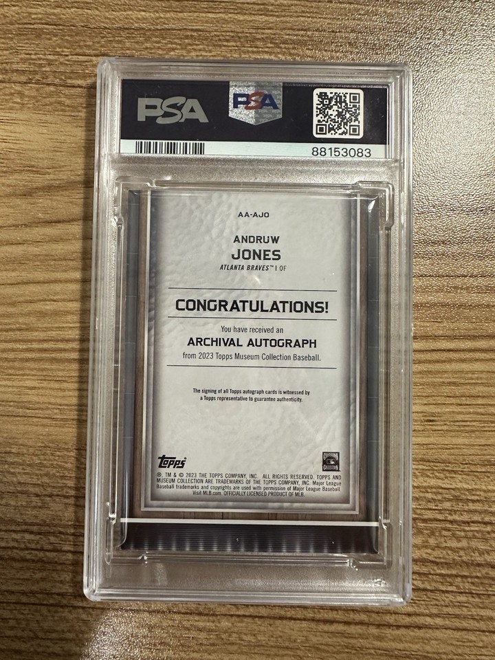 2023 Topps Museum Andruw Jones Archival Auto PSA Auto 10 | eBay Australia