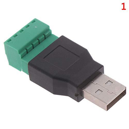VizGiz 2 Pack USB Terminal Block Adapter USB2.0 Type A Male Female Plug ...