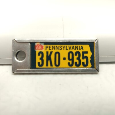 RARE VTG Disabled Veterans Mini License Plate Key Chain Ring ...