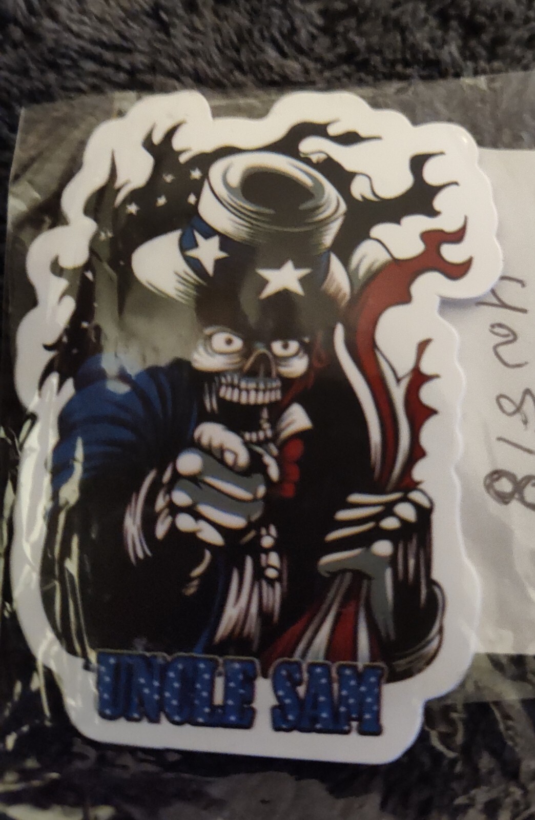 Small Helmet Decal Patriot sticker Warning Uncle Sam skull Grim reaper ...