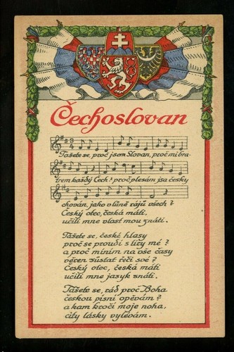 Music postcard Czechoslovakia Song Sheet Scores F.J.P. #29 Cechoslovan ...