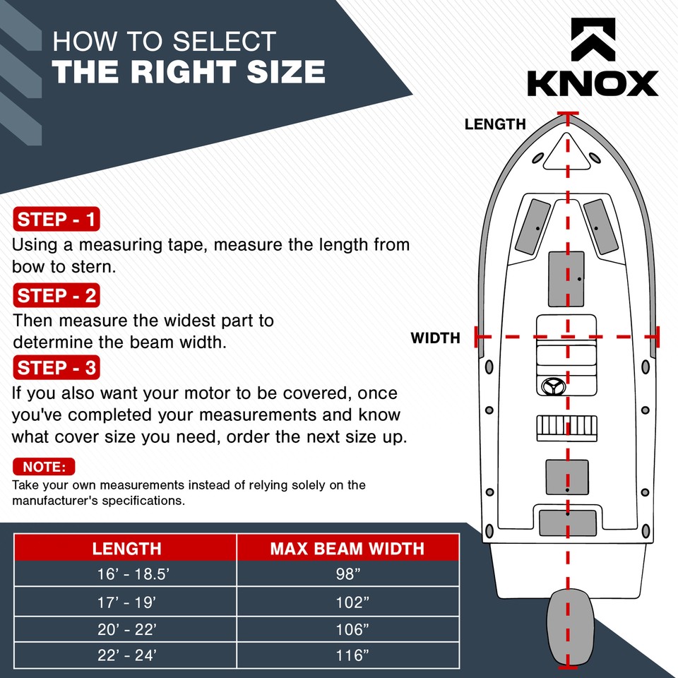 KNOX 600D Center Console Boat Cover Anti-fade Integrated Motor Cover ...