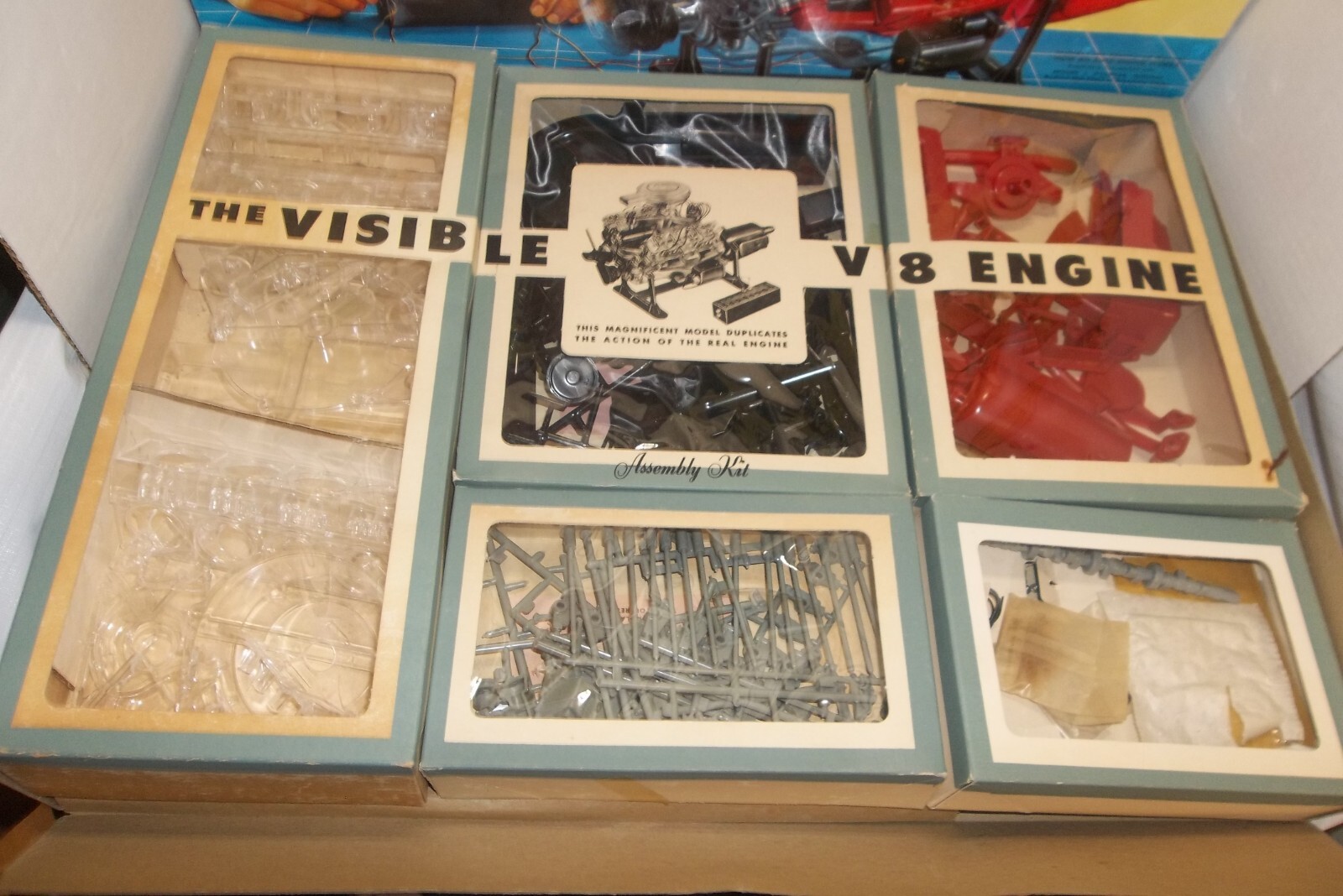 Vintage 1960s Renwal Model The Visible V8 Engine Model Assembly Kit ...
