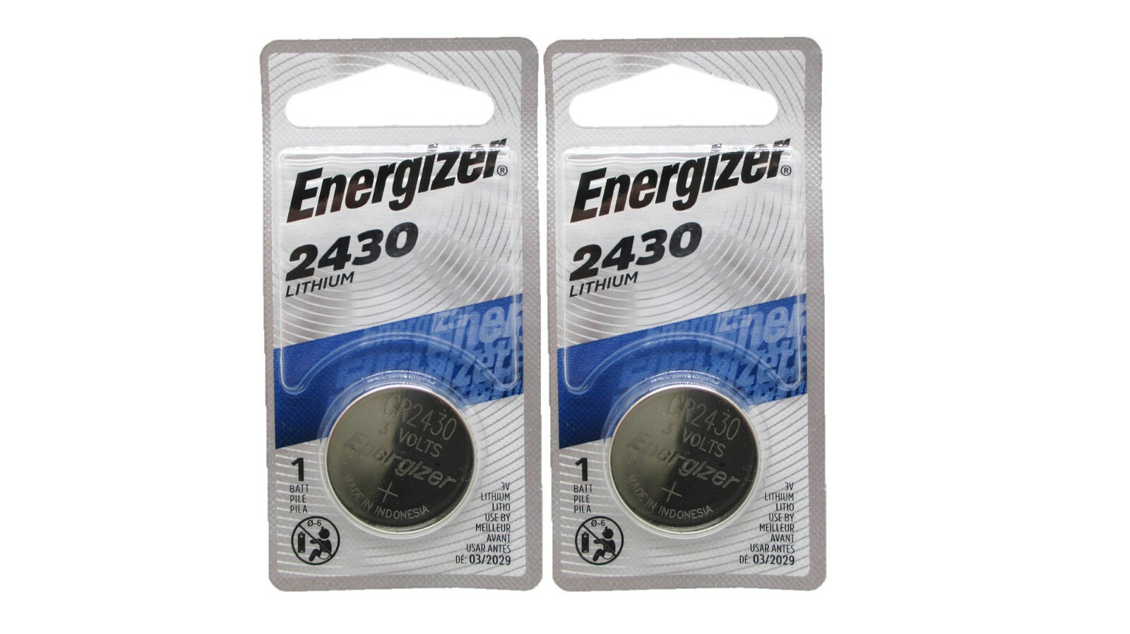 2 Pk Energizer CR 2430 CR2430 Lithium 3-Volt Coin Cell Batteries Exp ...