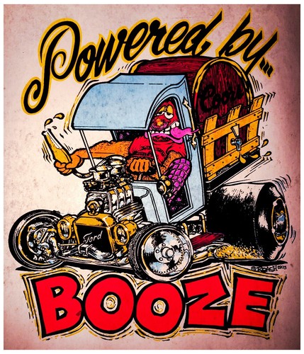 BEER BOOZE RAT ROD HOT ROD MOONSHINE MOTORCYCLE STICKER RACING RAT FINK ...