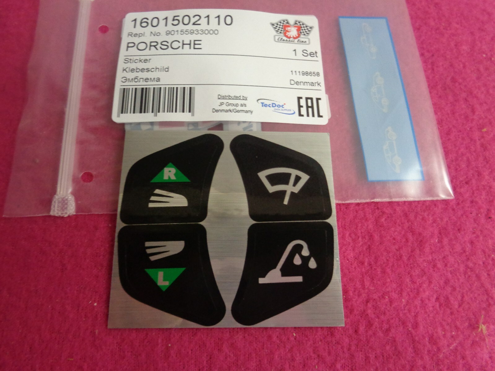 JP Aufkleber Lenkstockabdeckung 90155933000 passend für Porsche 911 914 ...