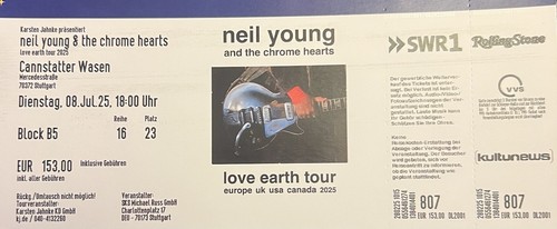 1 × NEIL YOUNG, Love Earth Tour, Stuttgart, 08.07.2025 | eBay.de