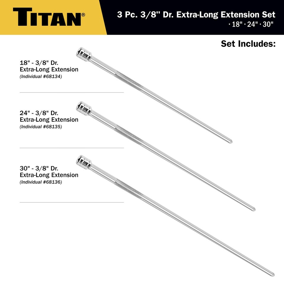 12079 3/8" Drive Extra Long Extension Set - 3 Piece | eBay