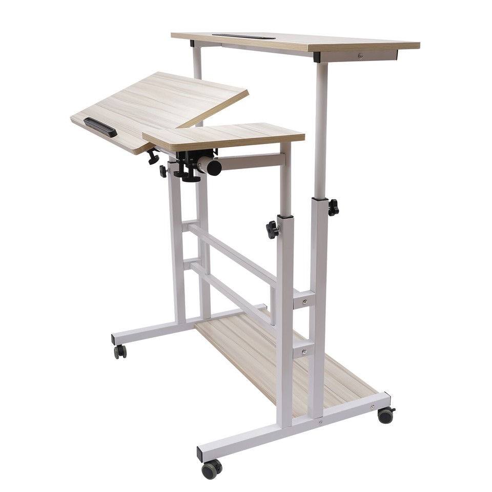 Mobile Standing Desk Adjustable Stand Up Laptop Desk Workstation for ...