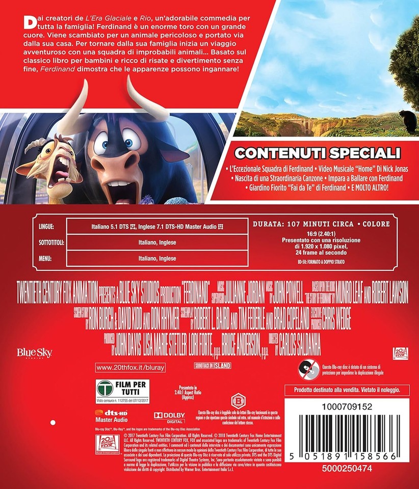 Ferdinand (Blu-ray) John Cena Kate McKinnon Anthony Anderson (UK IMPORT ...