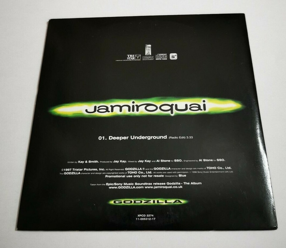 JAMIROQUAI Deeper underground GODZILLA ULTRA RARE UK PROMO CD SINGLE ...