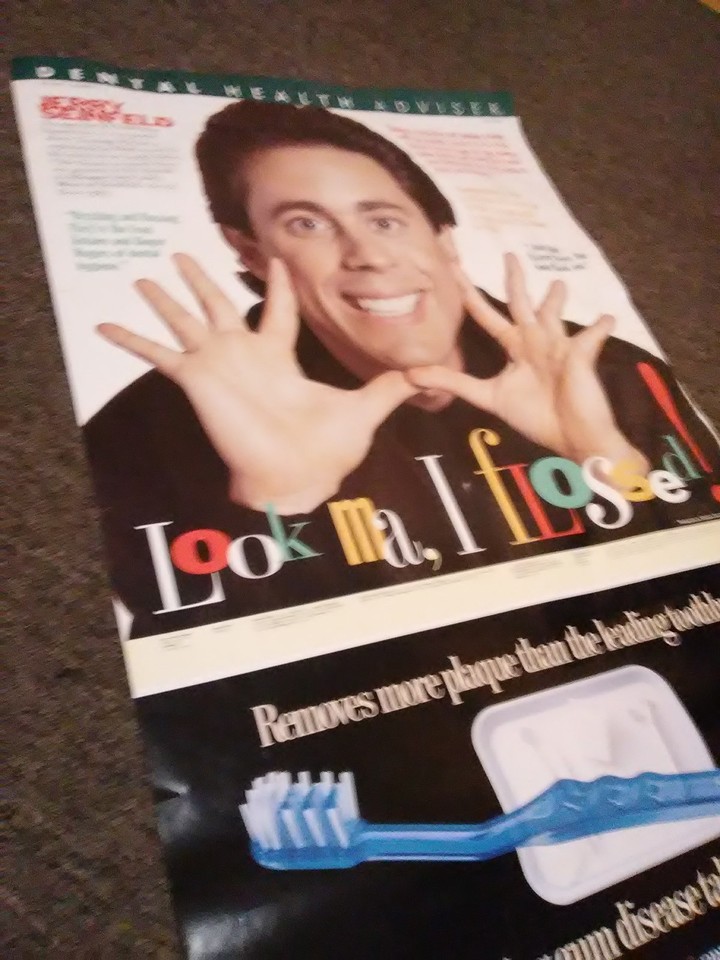 RARE Jerry Seinfeld 37x23 inches Colgate Dental Poster Dentist Office ...
