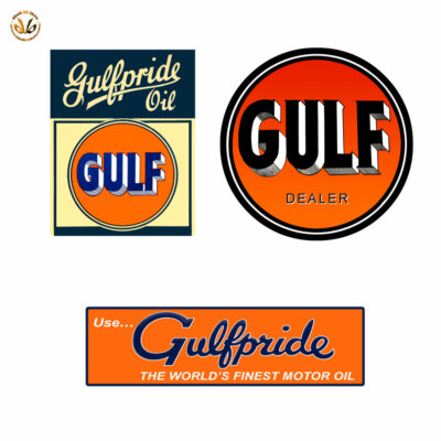 Adesivi gulf dealer motor oil vintage sticker cropped auto moto print ...