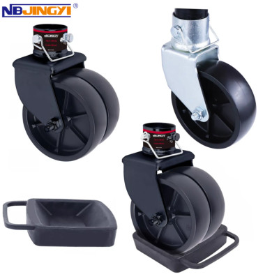 6'' Trailer Jack Swivel Caster Dual Wheel with Rubber Chock | eBay