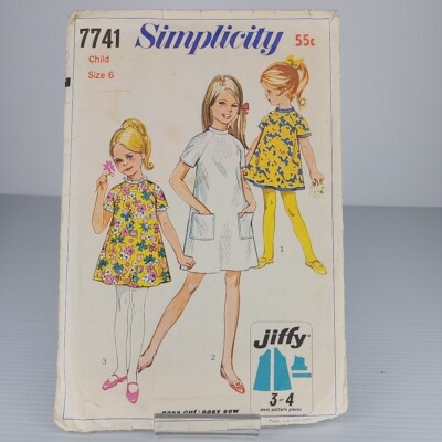 Simplicity Sewing Patterns 7741 Child Size 6 Dress Cut kids | eBay ...