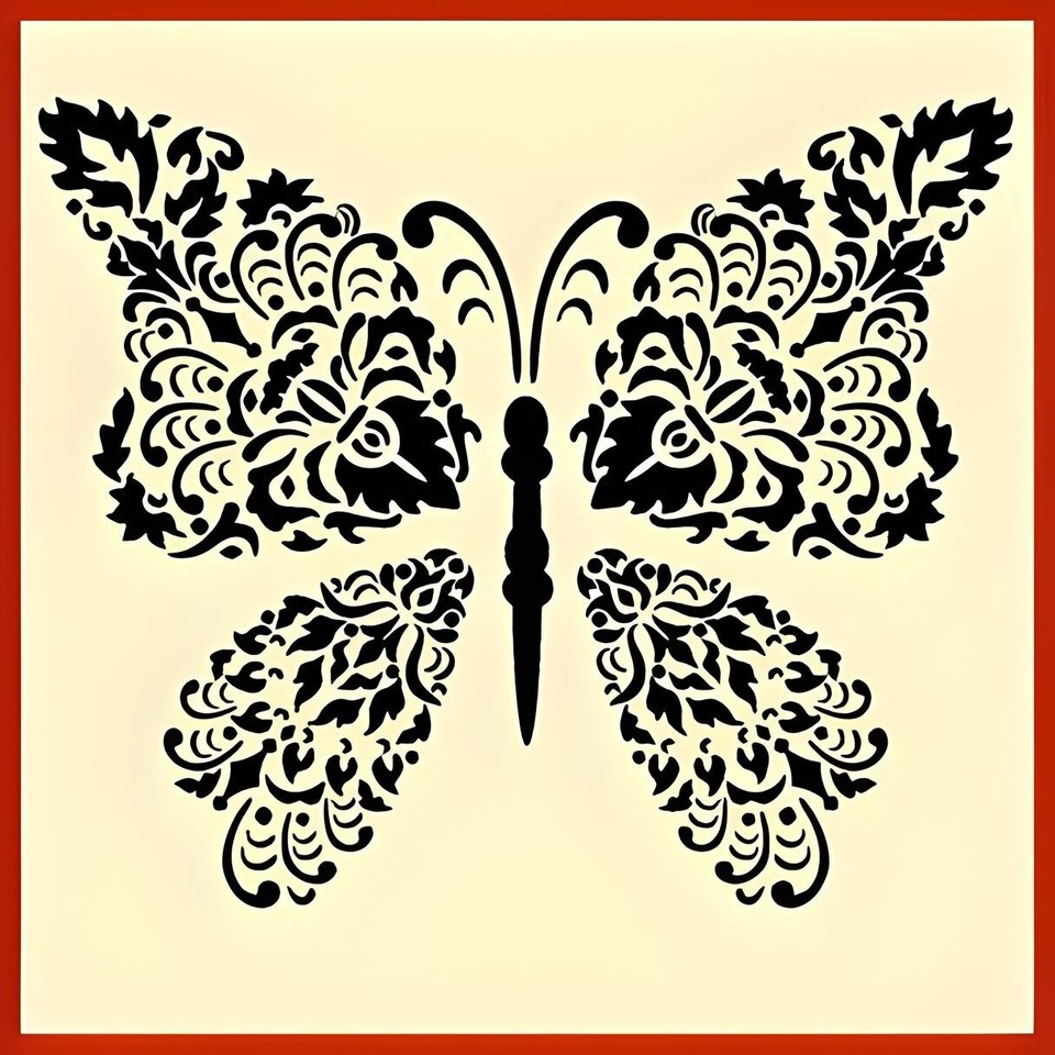 DAMASK BUTTERFLY STENCIL - NEW! - The Artful Stencil | eBay