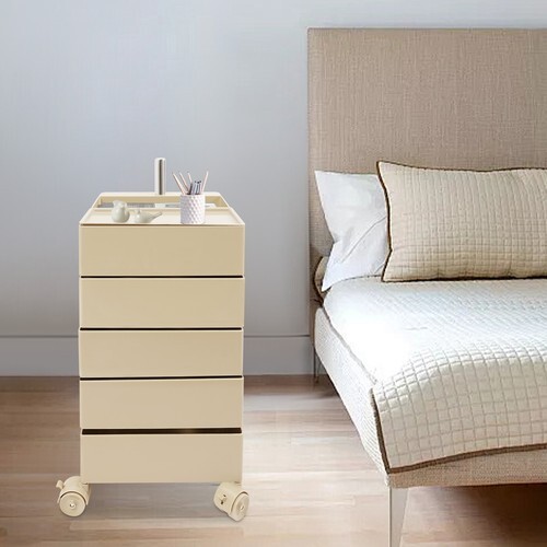 Khaki Rotating Storage Rack 360° Rotating Sofa Side Cabinet Metal ABS ...