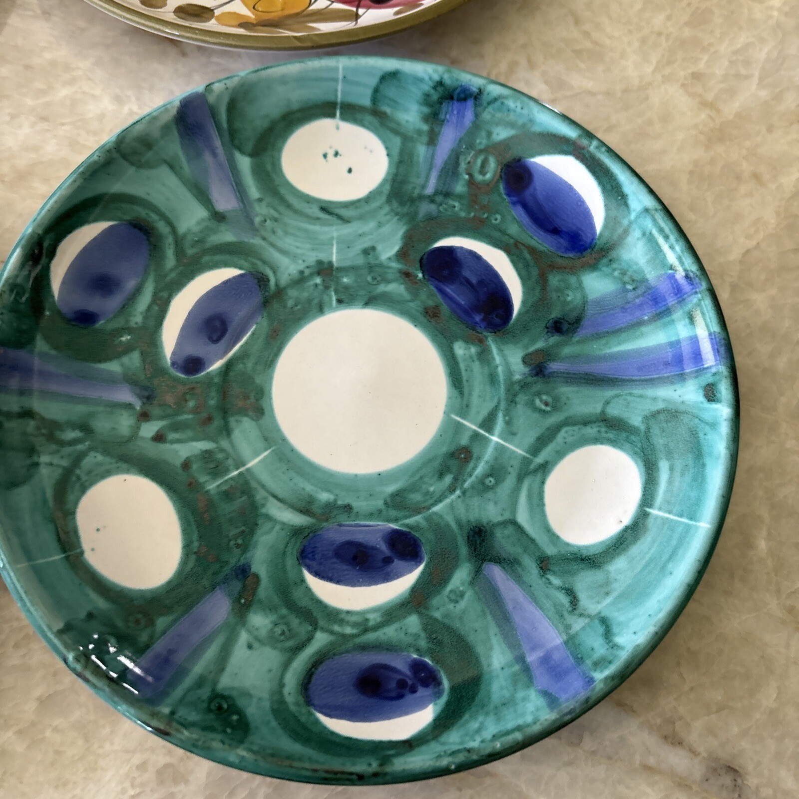 Set Of 4 Italian Pottery Plates Appetizer Dessert Handmade Glazed Italy ...