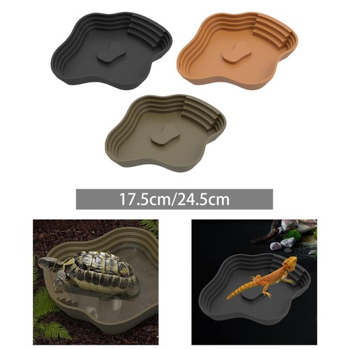 Reptile Bathing Pool Reptile Feeding Dish for Turtle Tortoise Chameleon ...