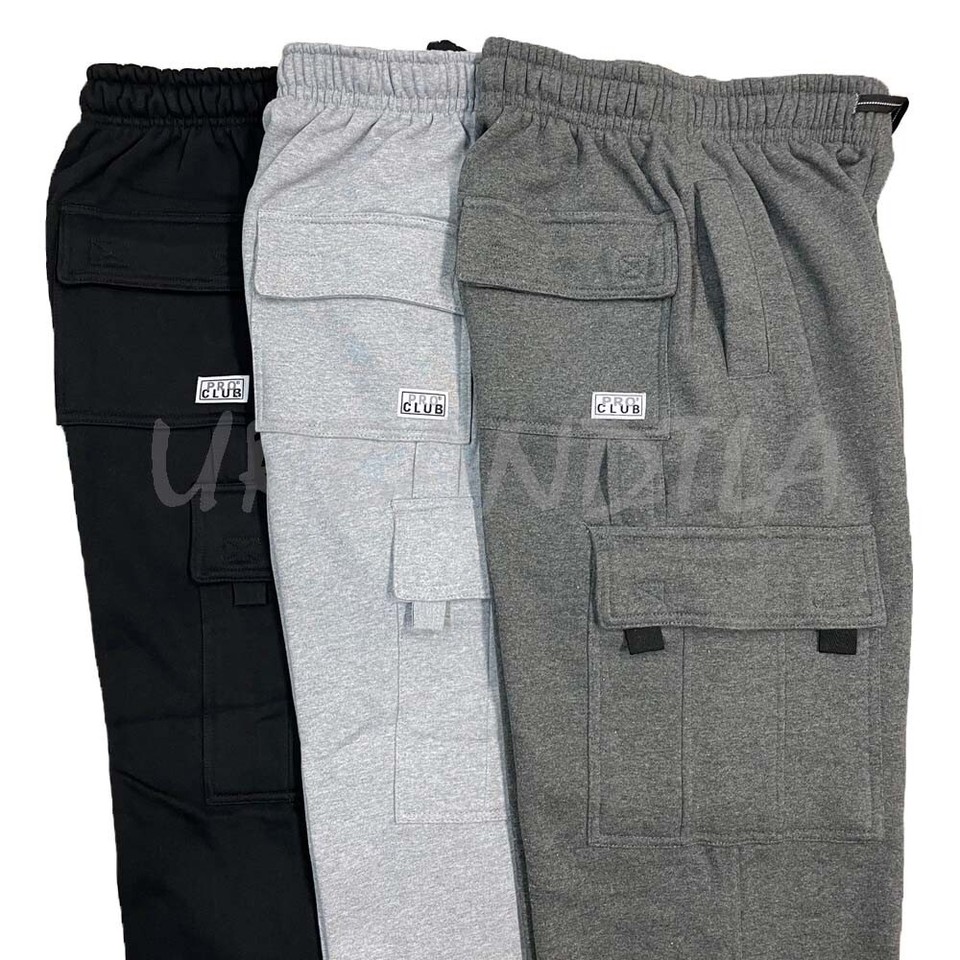 Pro Club Men's Heavyweight Fleece Cargo Sweatpants XS-3XL | eBay