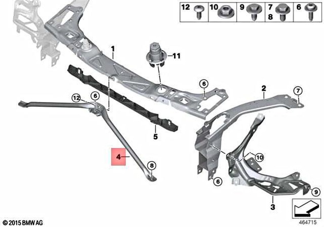 Genuine BMW V-Brace For Front Panel 411070 51-64-7-435-402 for sale ...