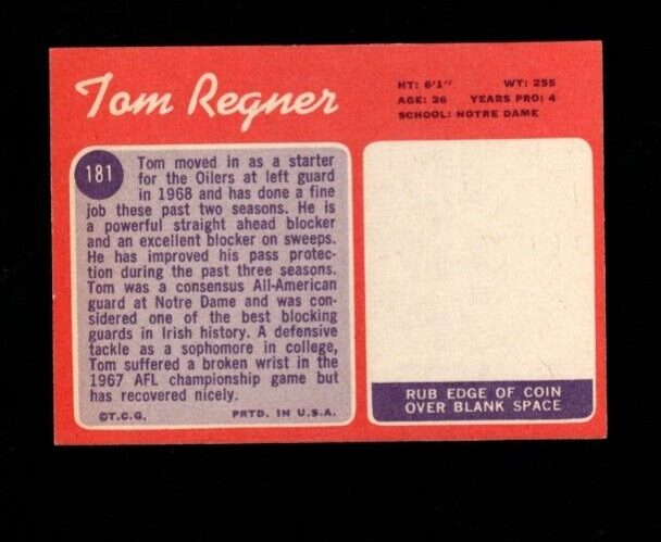 1970 Topps # 181 Tom Regner NM | eBay