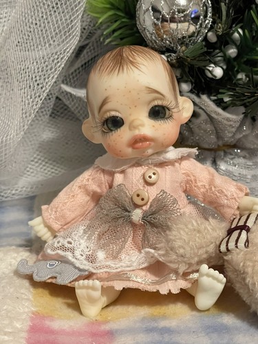 Ooak art Baby Doll 4,6-5inch, Ob11, Obitsu 1/12 . Mini BJD ,miniature ...