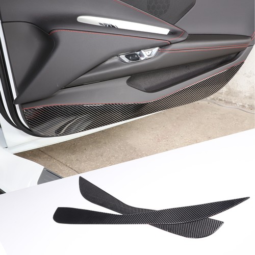 Carbon Fiber Sticker Car Door Anti-Kick Panel Cover Trim For C8 ...