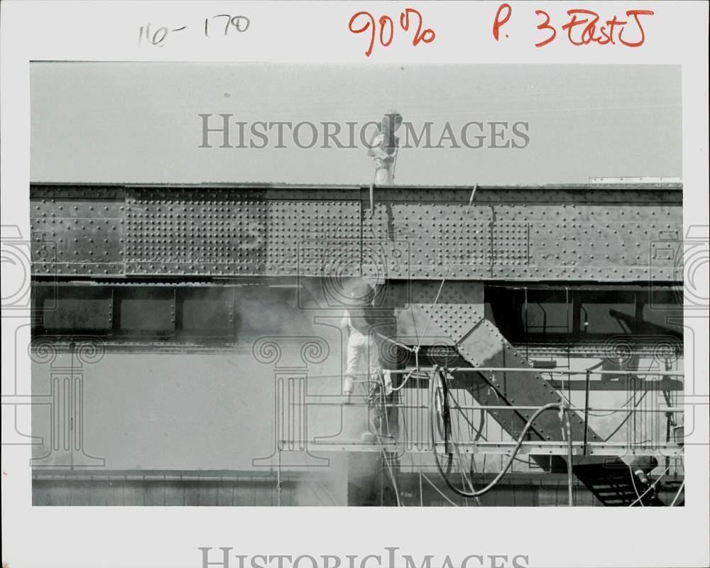 1990 Press Photo Construction of the ASB Bridge in Kansas City ...