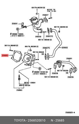 Genuine OE gasket, e.g.r cooler, 2568520010 for TOYOTA 25685-20010 | eBay