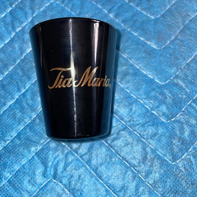 TIA MARIA Jamaican Liqueur * Shot Glass * Black Amethyst with GOLD ...