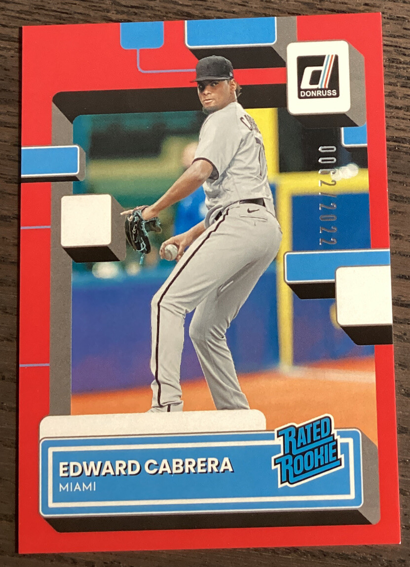 2022 Panini Donruss Edward Cabrera #52 Rated Rookie Red Parallel /2022 #5623 | eBay