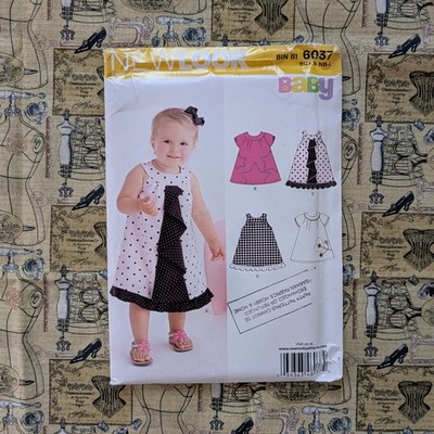 New Look Sewing Pattern 6037, Baby Dress with Variations, Size NB-L | eBay