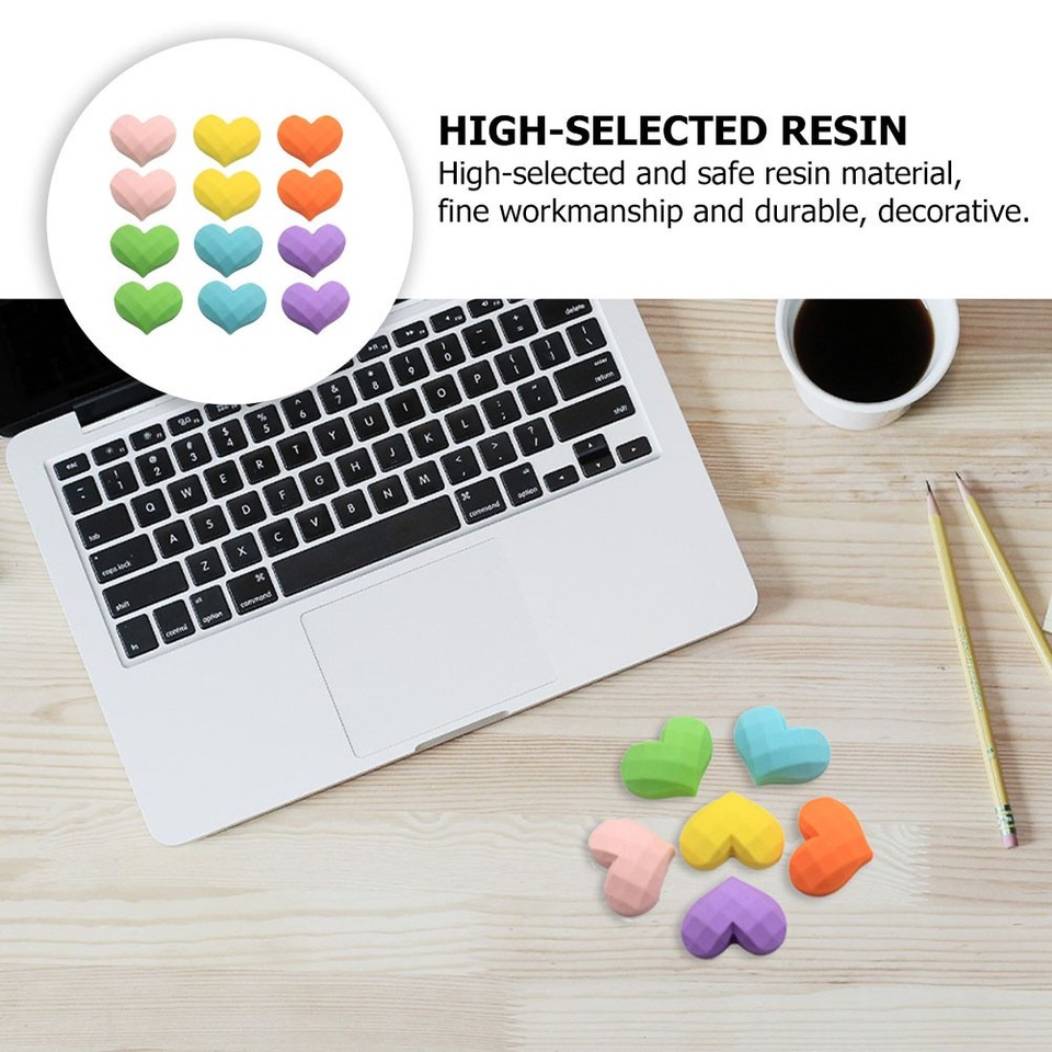 60 PCS Love Heart Shape DIY Decors DIY Decorative Resin Accessories ...