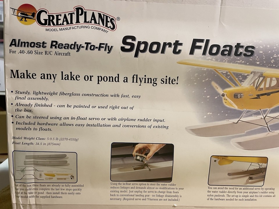 * SALE* Great Planes ARF Sport Floats Kit RC Airplane 40-60 Size | eBay