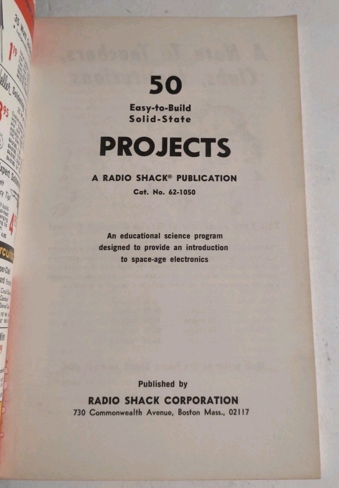 Radio Shack Publication 50 Projects Easy to Build Solid State ...