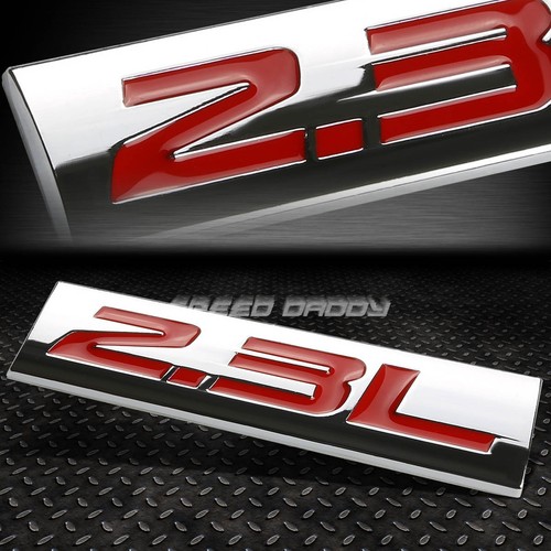 METAL GRILL TRUNK EMBLEM DECAL LOGO TRIM BADGE POLISHED CHROME RED 2.3L ...