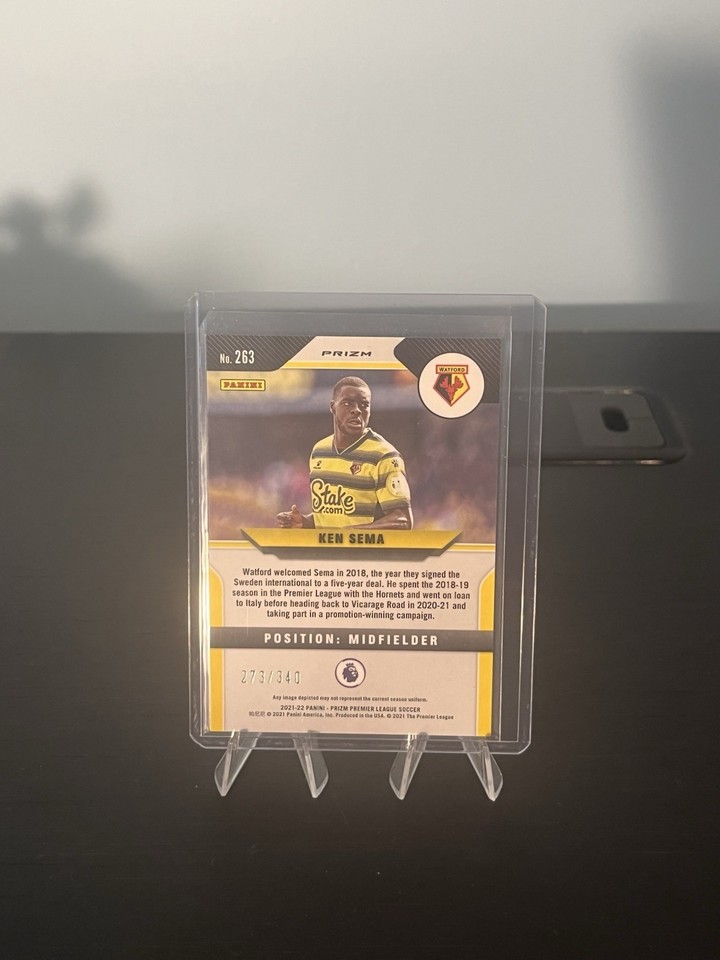 2021-22 Panini English Premier League EPL Prizm Ken Sema Blue /340 ...