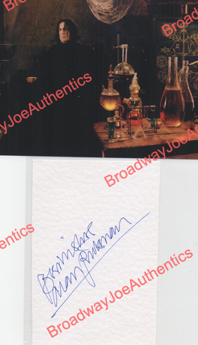 ALAN RICKMAN signed 3x5 INDEX CARD auto AUTOGRAPH ACOA Harry Potter Die ...