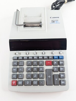 Canon MP27DII Heavy Duty Printing Calculator Adding Machine w/ Clock ...