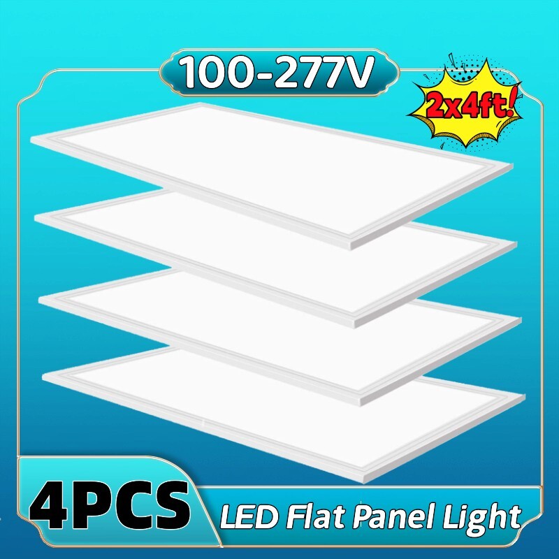 4 Pack 75 Watt Flat Panel LED Ceiling Lights, 2X4 LED Edge Lite Flat ...