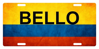 Colombia Flag Bandera License Plate Patriotic Bello Colombian Emblem | eBay
